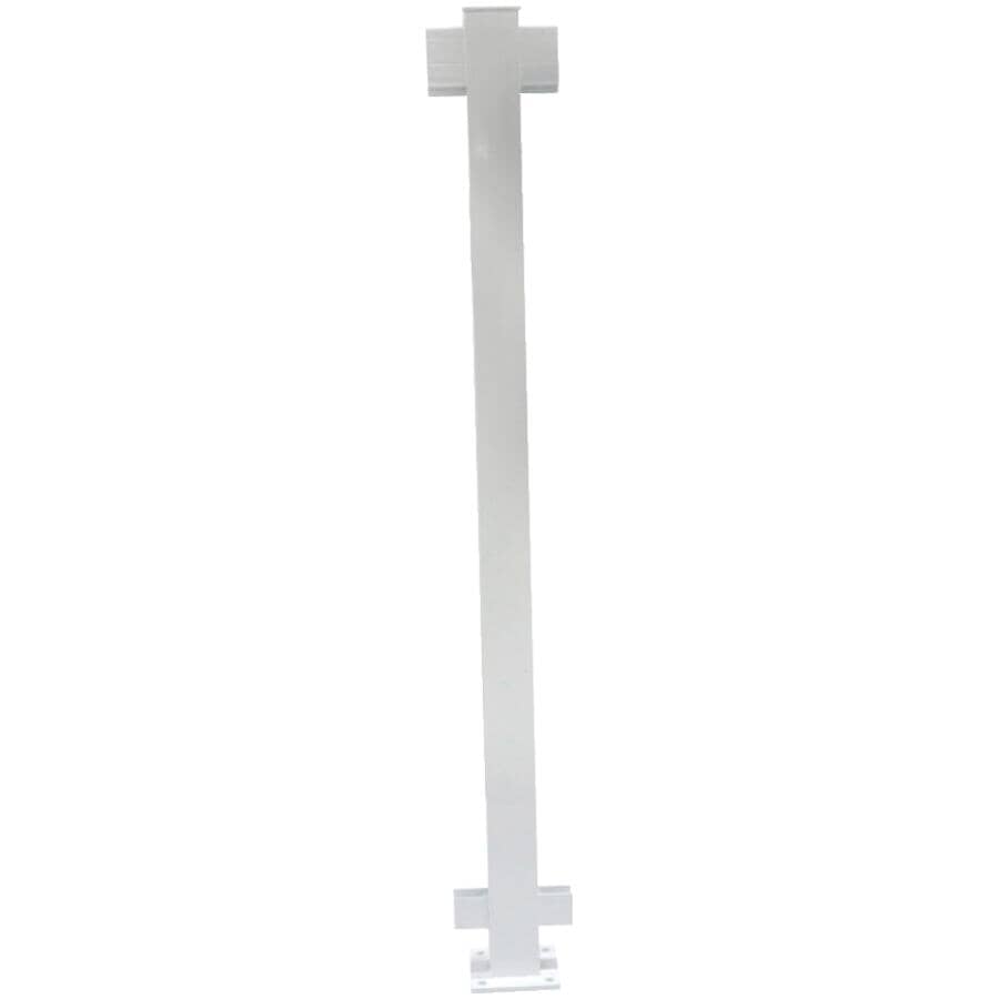 REGAL IDEAS 2-1/4" x 2-1/4" White Aluminum Railing Inline Post | Home ...