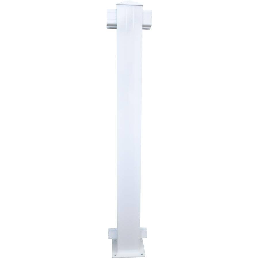REGAL IDEAS 4" x 4" White Aluminum Railing Inline Post | Home Hardware