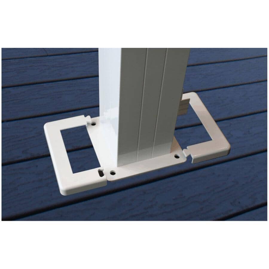 REGAL IDEAS 4" x 4" White Aluminum Railing Inline Post | Home Hardware