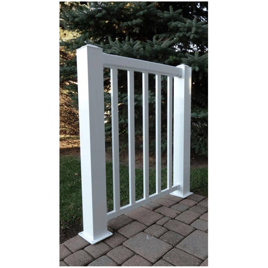 REGAL IDEAS 4" x 4" White Aluminum Railing Inline Post | Home Hardware
