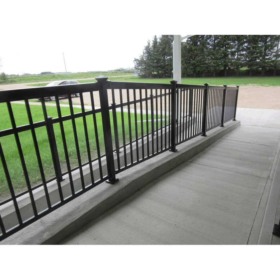 REGAL IDEAS 2-1/4" x 2-1/4" Black Aluminum Railing Stair Post | Home ...