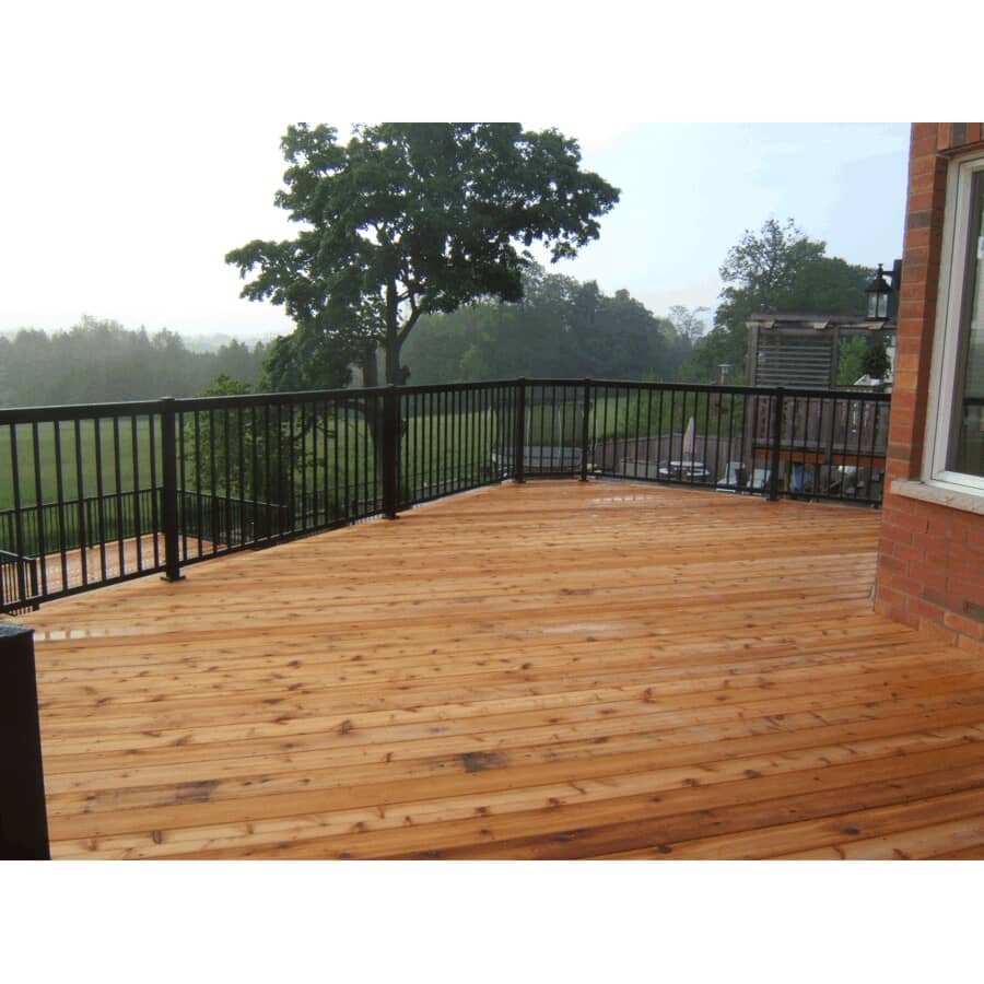 REGAL IDEAS 2-1/4" x 2-1/4" Black Aluminum Railing Stair Post | Home ...