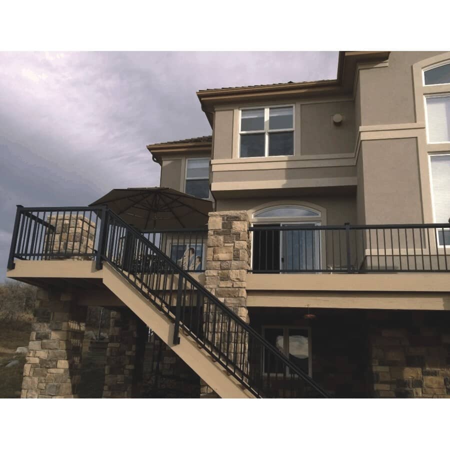 REGAL IDEAS 2-1/4" x 2-1/4" Black Aluminum Railing Stair Post | Home ...