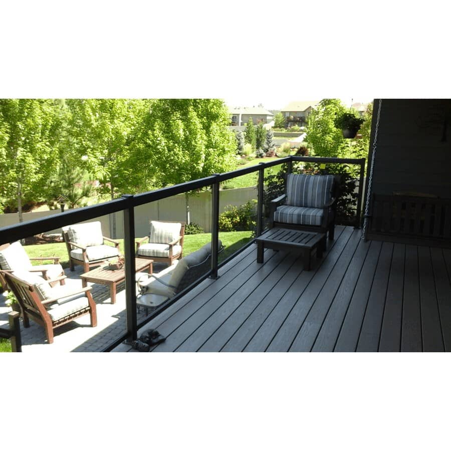 REGAL IDEAS 2-1/4" x 2-1/4" Black Aluminum Railing Stair Post | Home ...