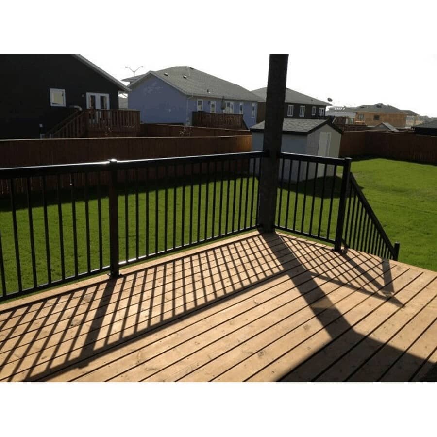 REGAL IDEAS 2-1/4" x 2-1/4" Black Aluminum Railing Stair Post | Home ...