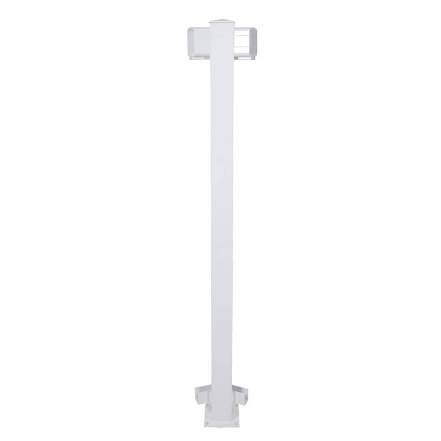 REGAL IDEAS 45 Degree White Aluminum Railing Inline Post | Home Hardware