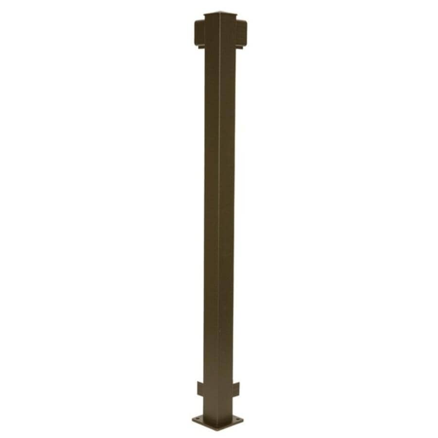 REGAL IDEAS 2-1/4" x 2-1/4" Yard Bronze Aluminum Railing Corner Post ...