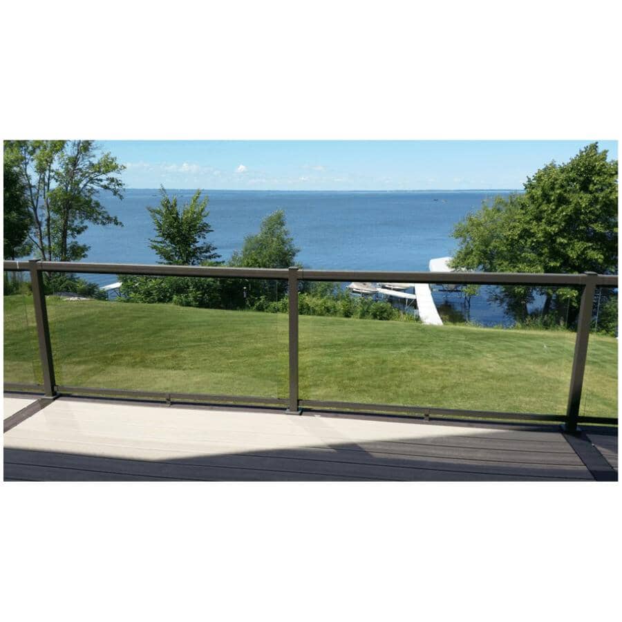 REGAL IDEAS 2-1/4" x 2-1/4" Yard Bronze Aluminum Railing Inline Post ...