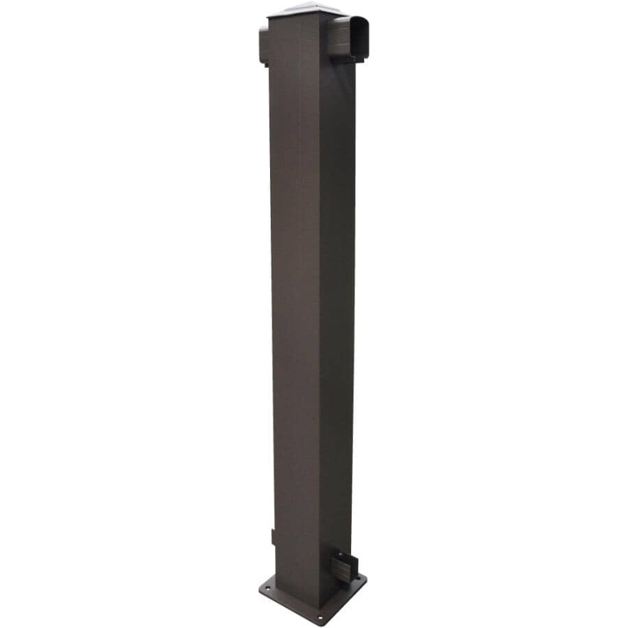 REGAL IDEAS 4" x 4" Yard Bronze Aluminum Railing Inline Post | Home ...