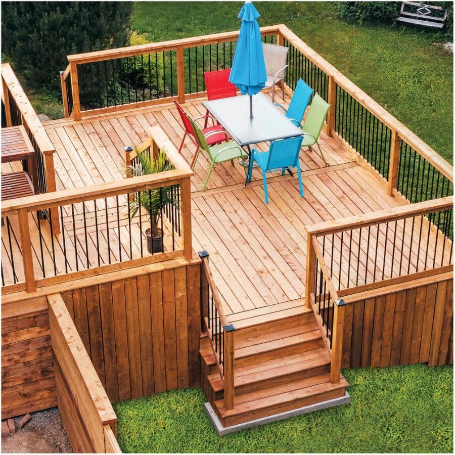 NUVO IRON 32" Round Black Steel Balusters with Connectors | Home Hardware