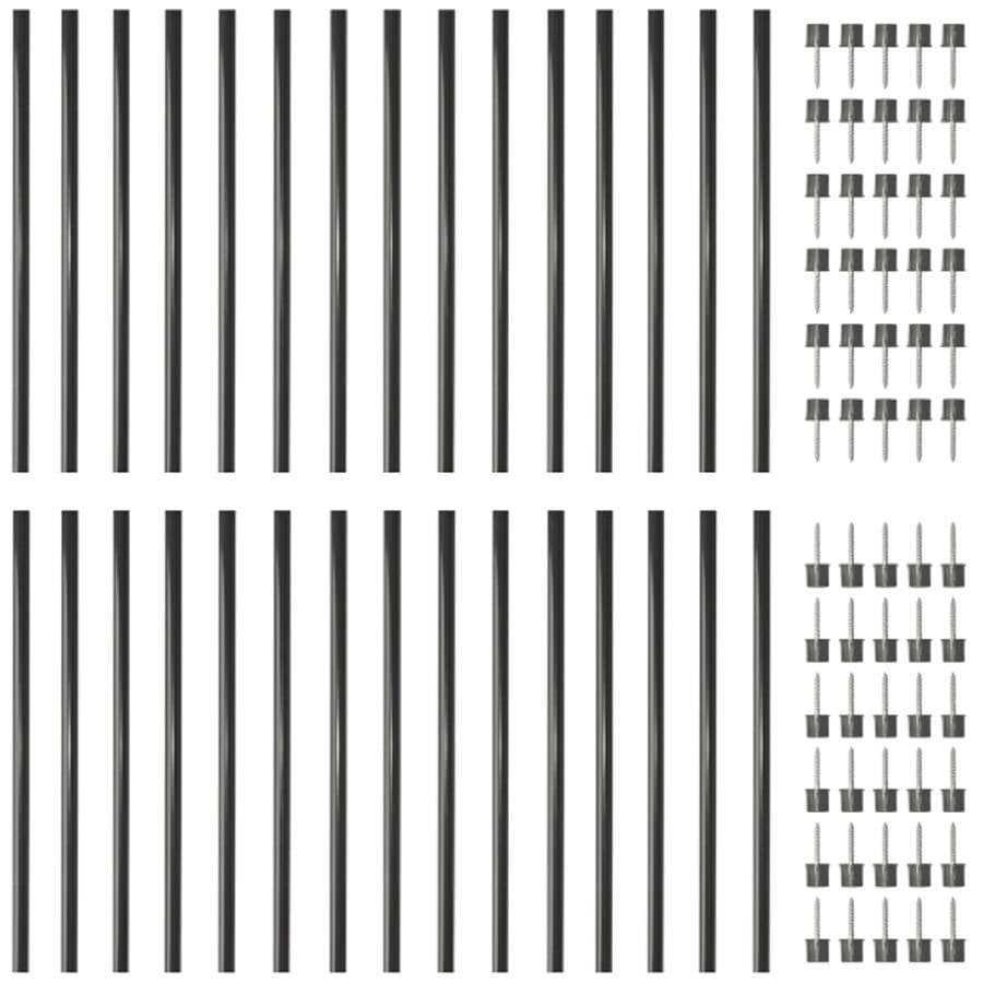 NUVO IRON 32" Round Black Steel Balusters with Connectors | Home Hardware