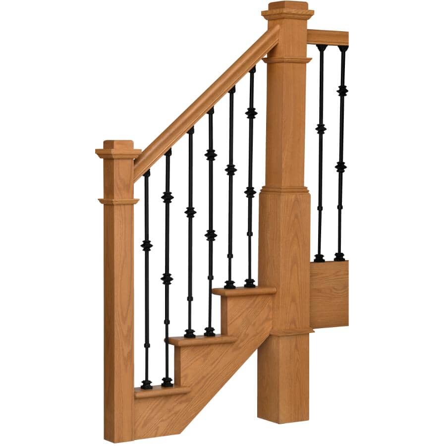 OLE IRON SLIDES 30" - 38" Satin Black Double Knuckle Iron Baluster ...