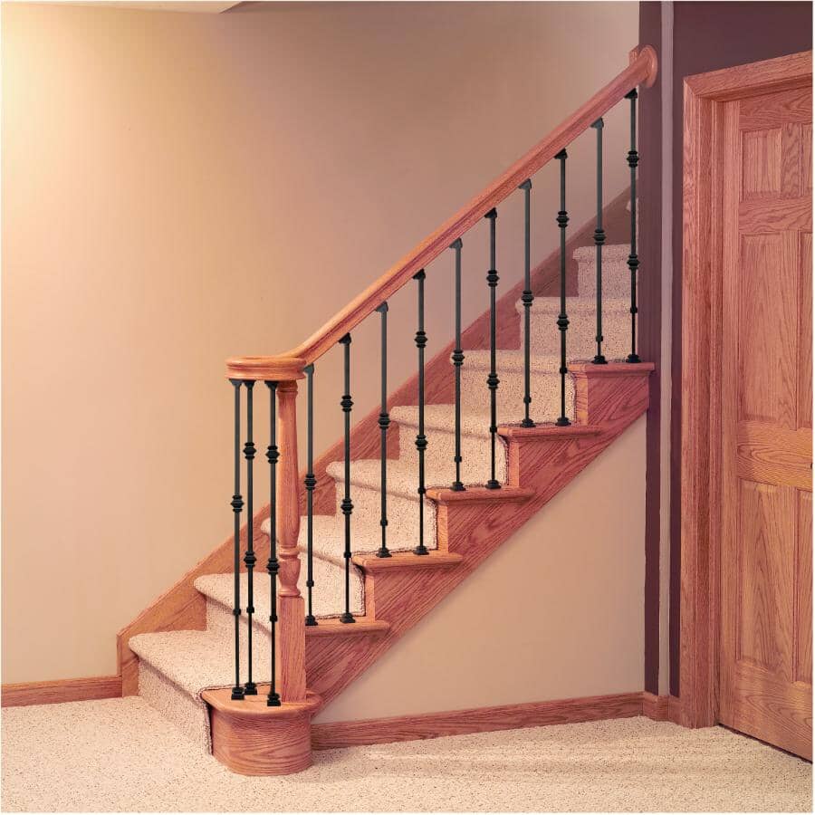 OLE IRON SLIDES 30" - 38" Satin Black Double Knuckle Iron Baluster ...