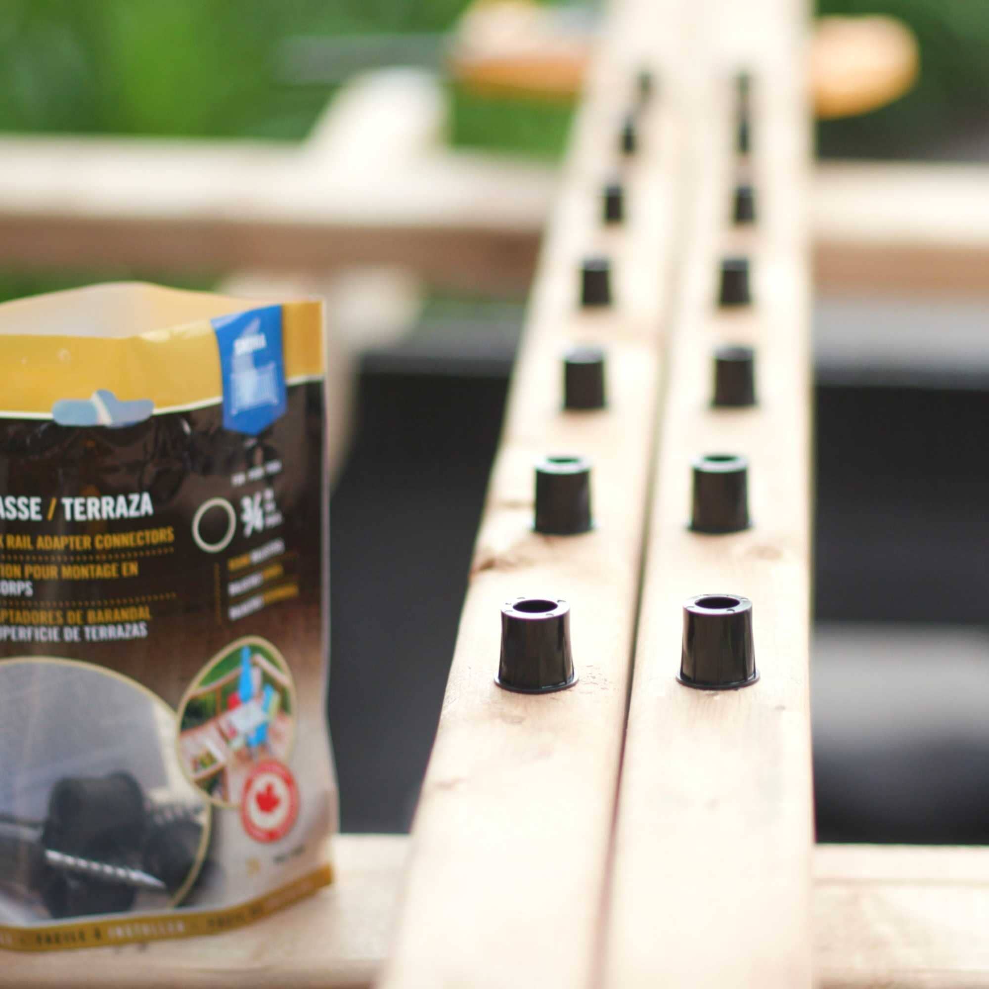 NUVO IRON Black Surface Mount Deck Rail Connectors | Home Hardware