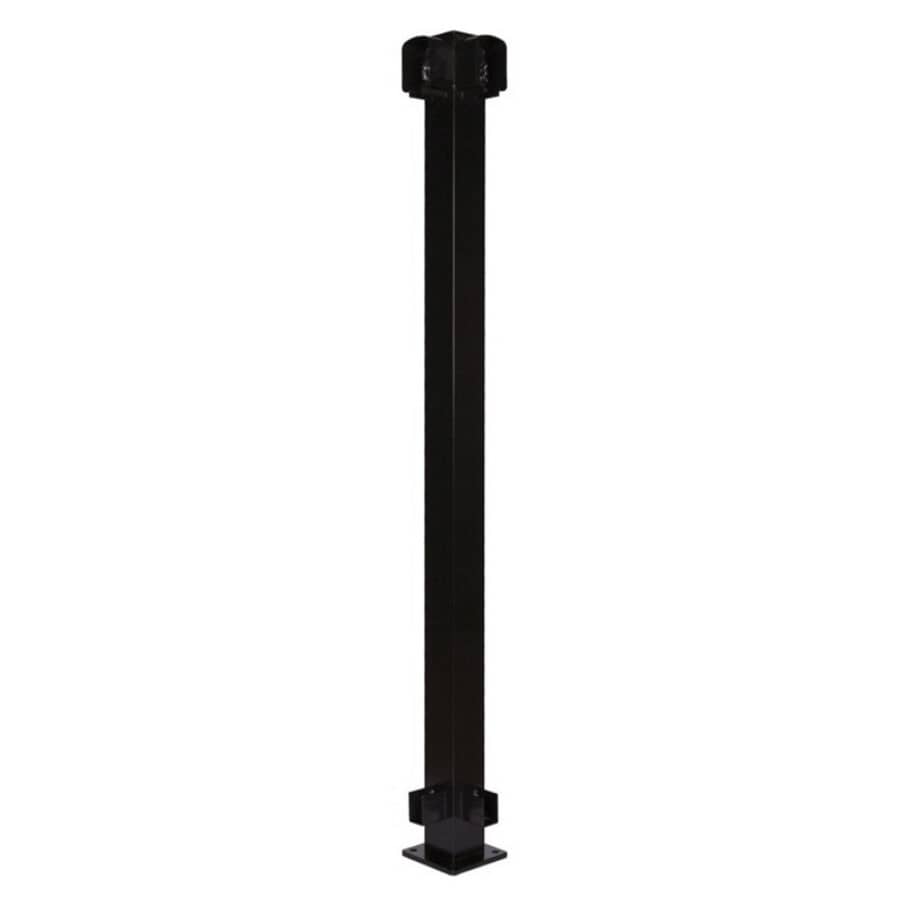 REGAL IDEAS 45 Degree Black Aluminum Railing Inline Post | Home Hardware