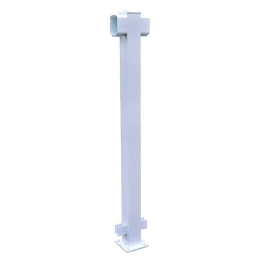 REGAL IDEAS 36" White Aluminum Railing Inline Post | Home Hardware