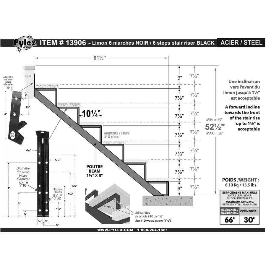 PYLEX 6 Step Steel Stair Riser | Home Hardware