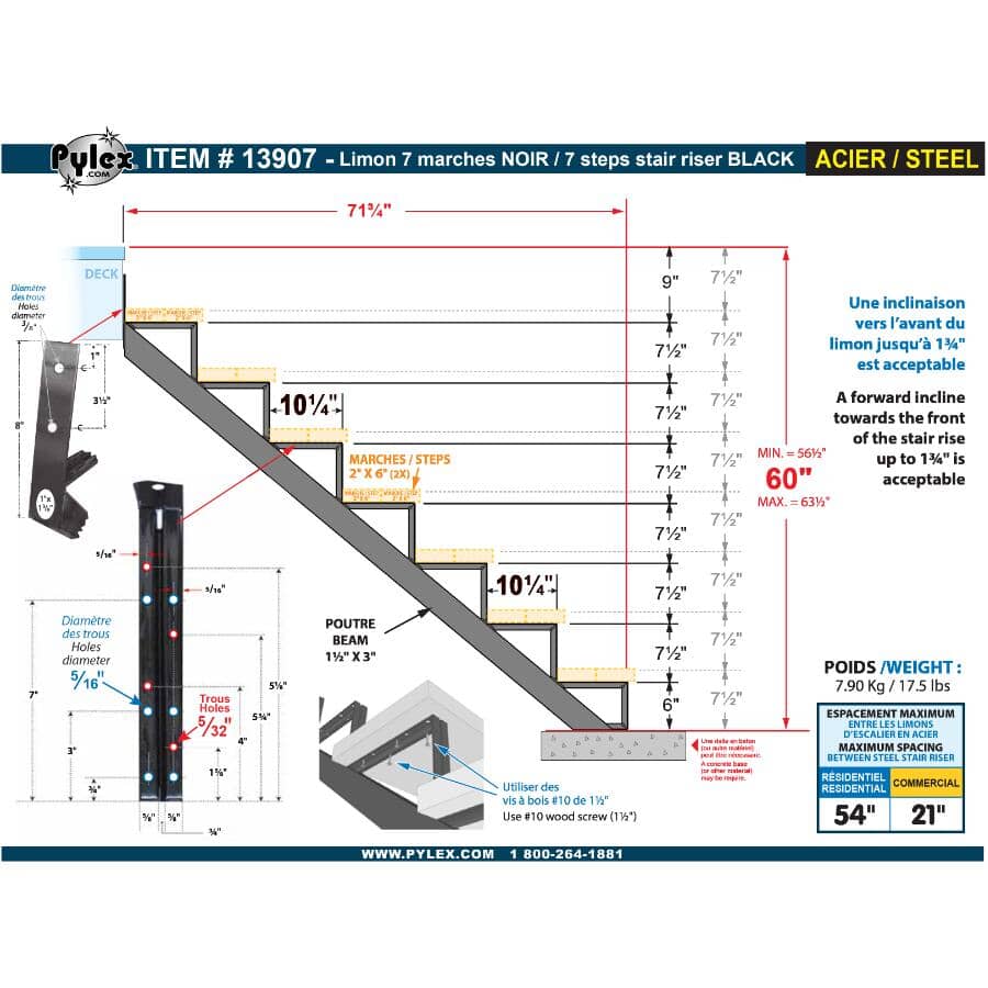 PYLEX 7 Step Steel Stair Riser | Home Hardware