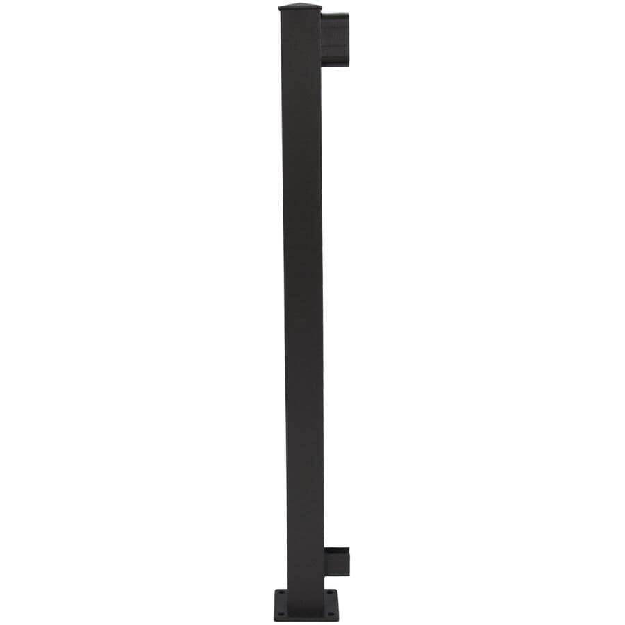 REGAL IDEAS 36" Textured Black Aluminum Railing Corner Post | Home Hardware