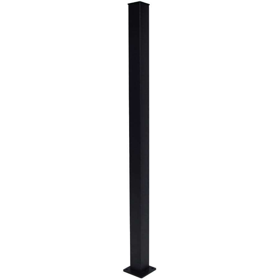 REGAL IDEAS 42" Textured Black Aluminum Railing Stair Post | Home Hardware