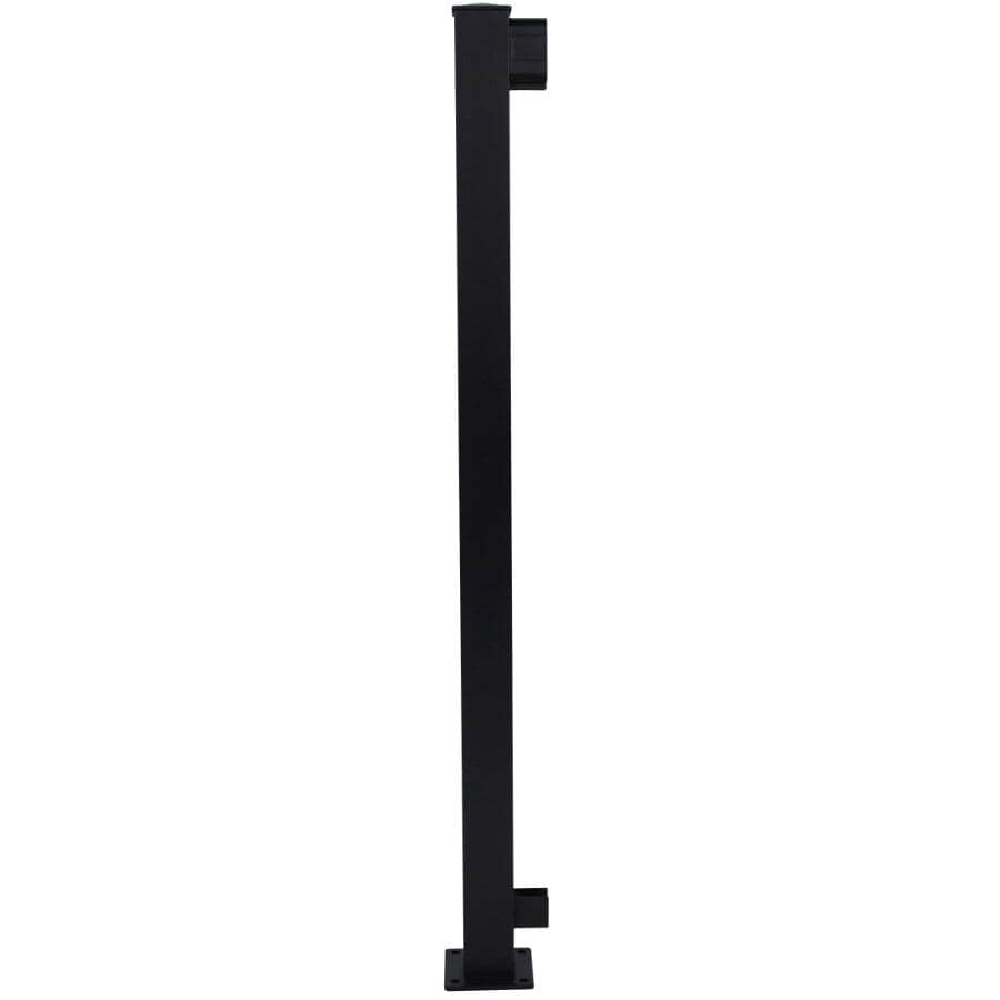 REGAL IDEAS 42" Textured Black Aluminum Railing Corner Post | Home Hardware