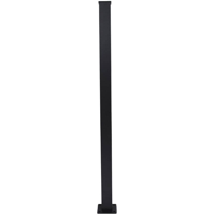 REGAL IDEAS 42" Textured Black Aluminum Railing Stair Post | Home Hardware