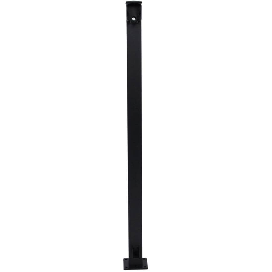 REGAL IDEAS 42" Textured Black Aluminum Railing Line Post | Home Hardware