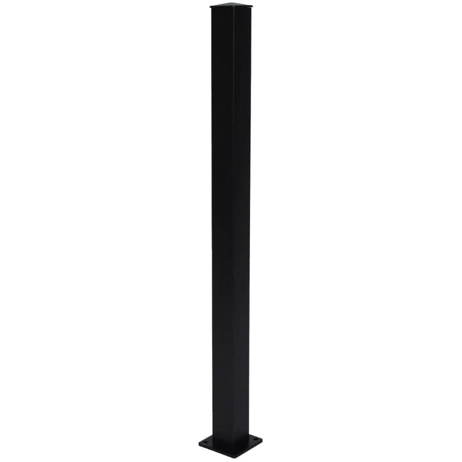 REGAL IDEAS 36" Textured Black Aluminum Railing Stair Post | Home Hardware