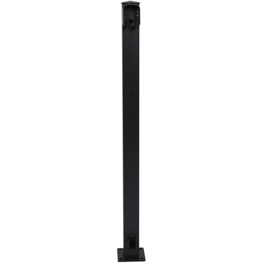 REGAL IDEAS 36" Textured Black Aluminum Railing End Post | Home Hardware