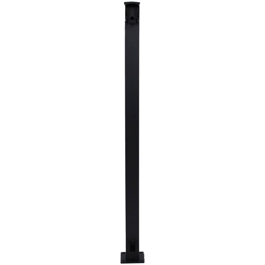 REGAL IDEAS 42" Textured Black Aluminum Railing End Post | Home Hardware