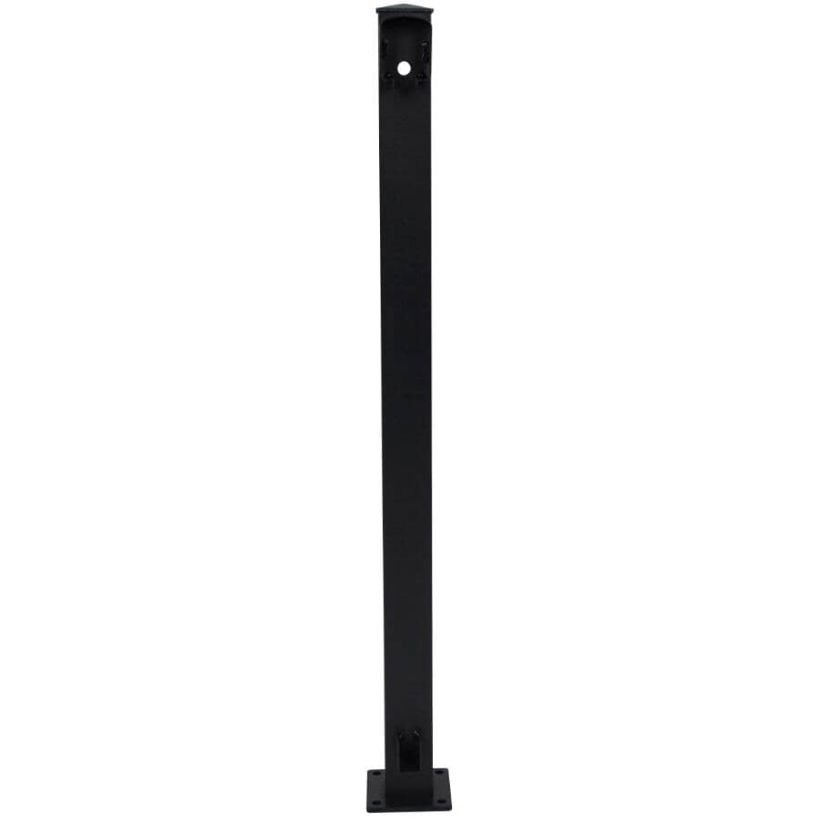 REGAL IDEAS 36" Textured Black Aluminum Railing Line Post | Home Hardware