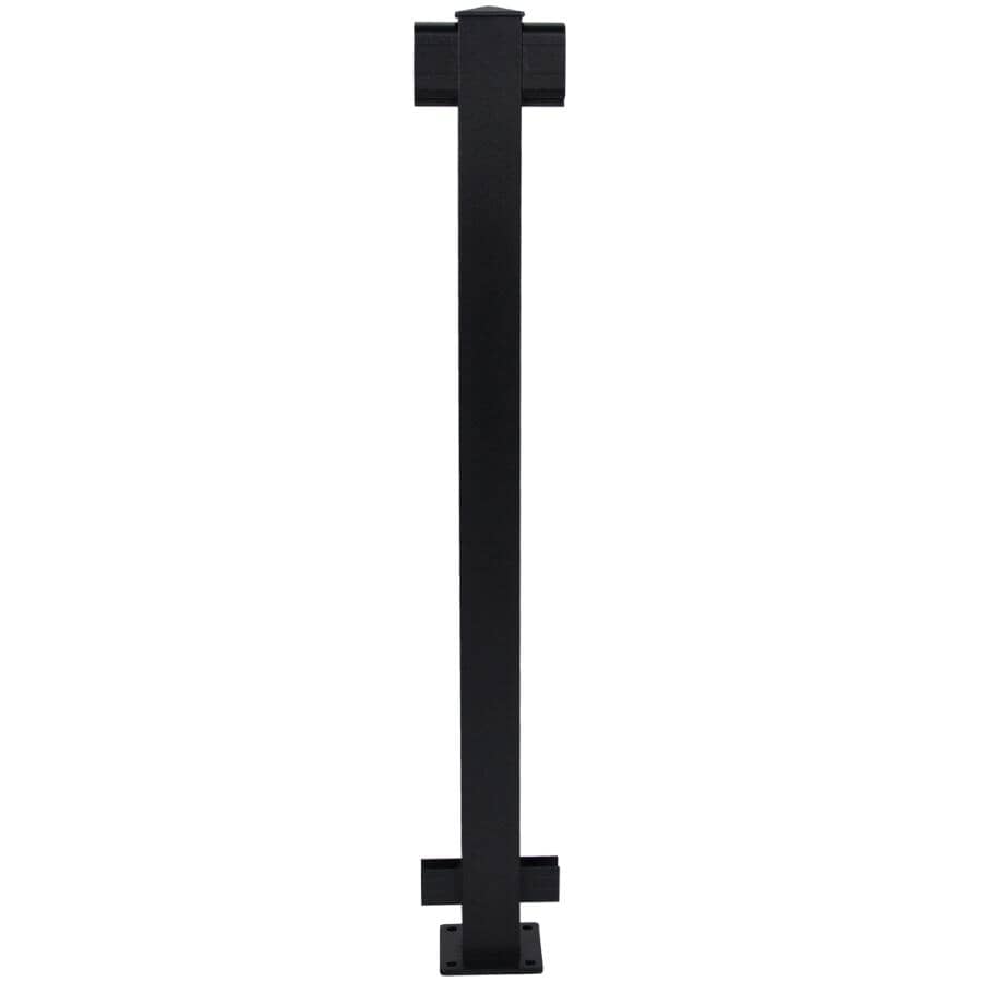 REGAL IDEAS 36" Textured Black Aluminum Railing Line Post | Home Hardware