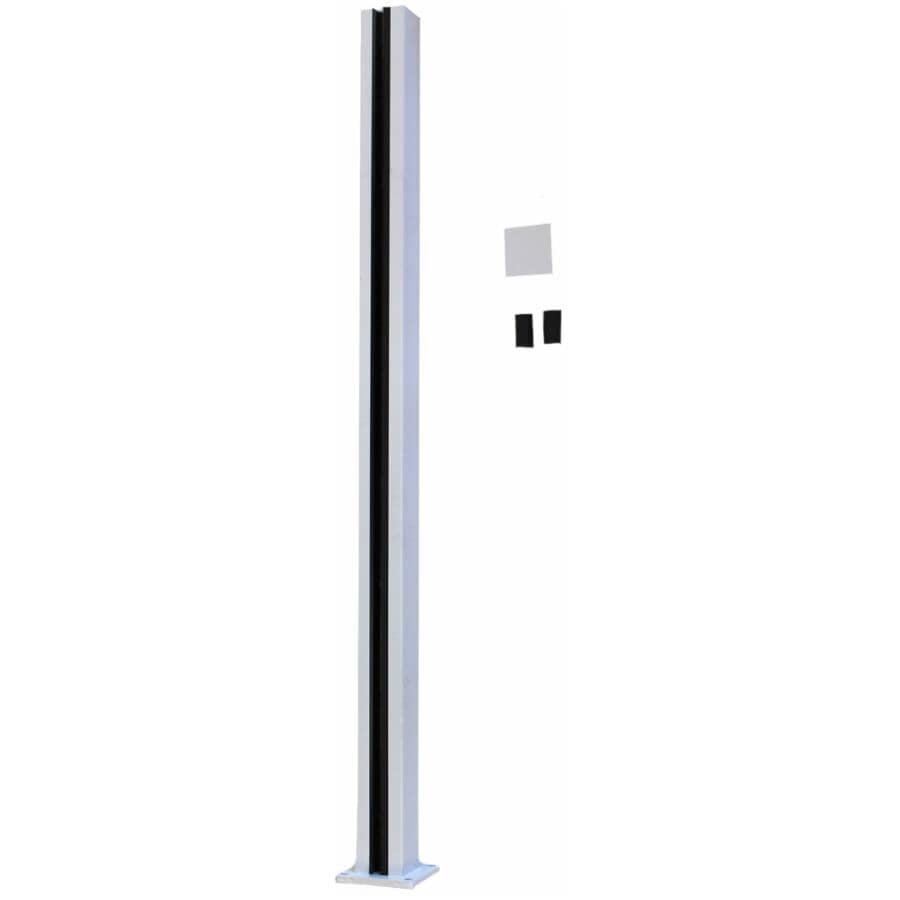 VISTA Gloss White Frameless Aluminum Mid Post | Home Hardware