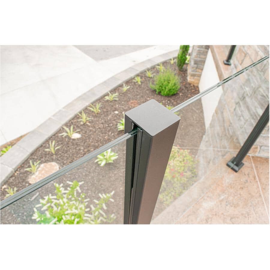 VISTA 42" Textured Bronze Frameless Aluminum End Post | Home Hardware