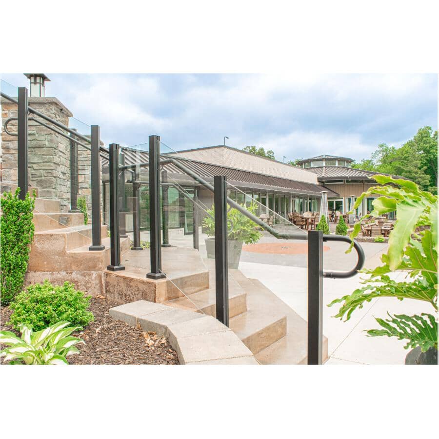 VISTA 90 Deg Textured Bronze Frameless Aluminum Corner Post | Home Hardware