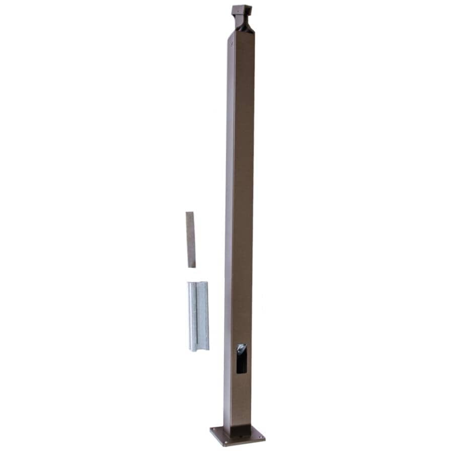 VISTA 42" Aluminum Railing Mid Stair Post with Splice Kit | Home Hardware