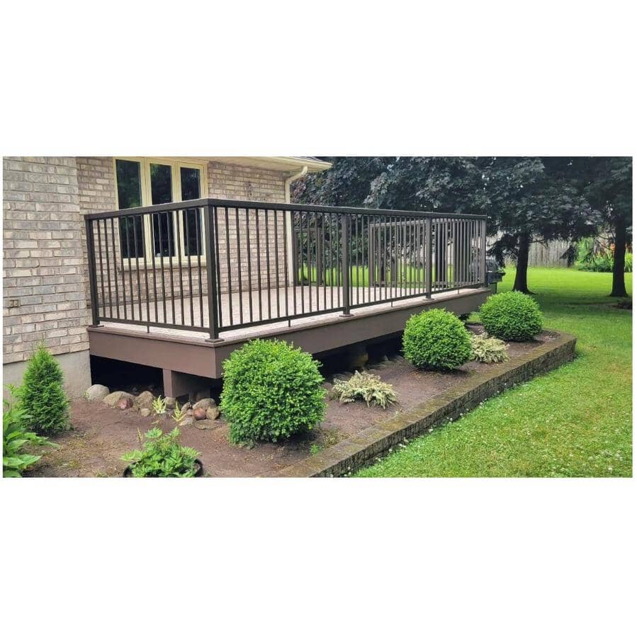 VISTA 42" Aluminum Railing Mid Stair Post with Splice Kit | Home Hardware