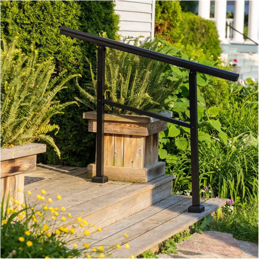 NUVO IRON 2-3 Step Aluminum Stoop Railing Handrail Kit | Home Hardware