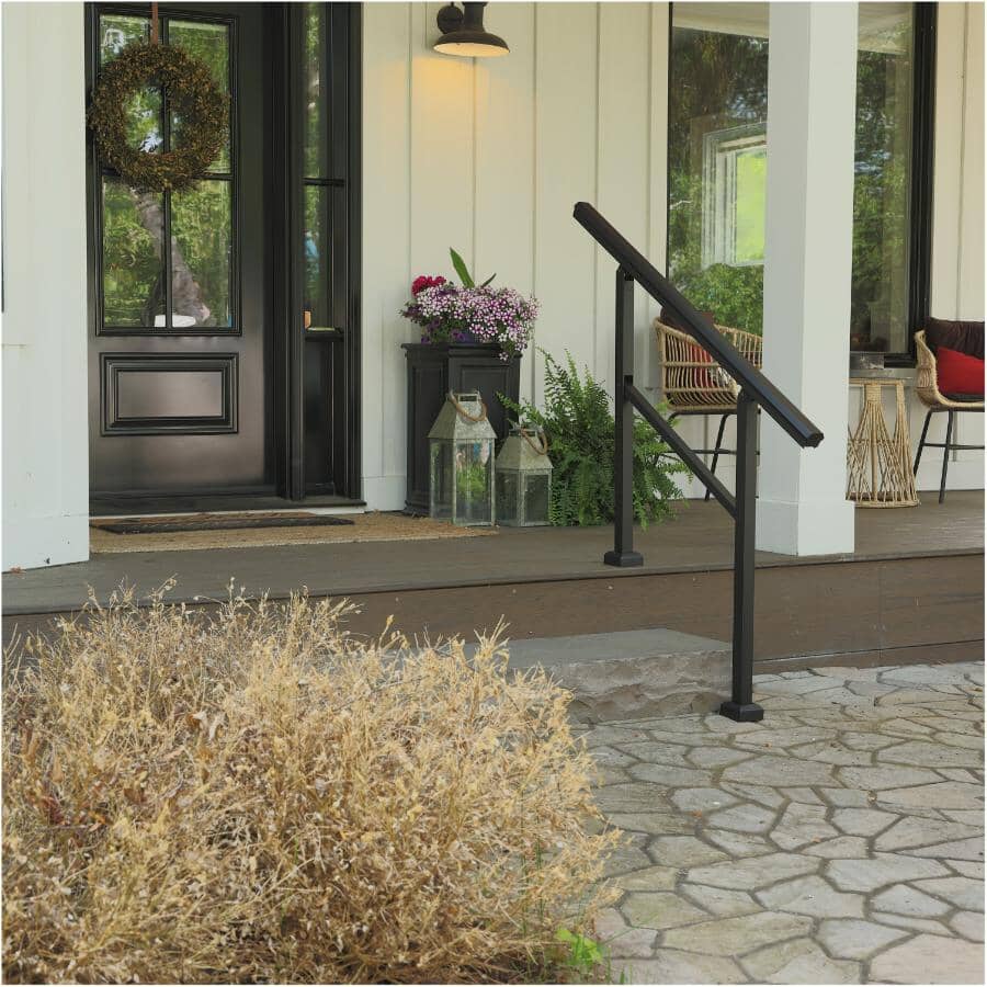 NUVO IRON 2-3 Step Aluminum Stoop Railing Handrail Kit | Home Hardware