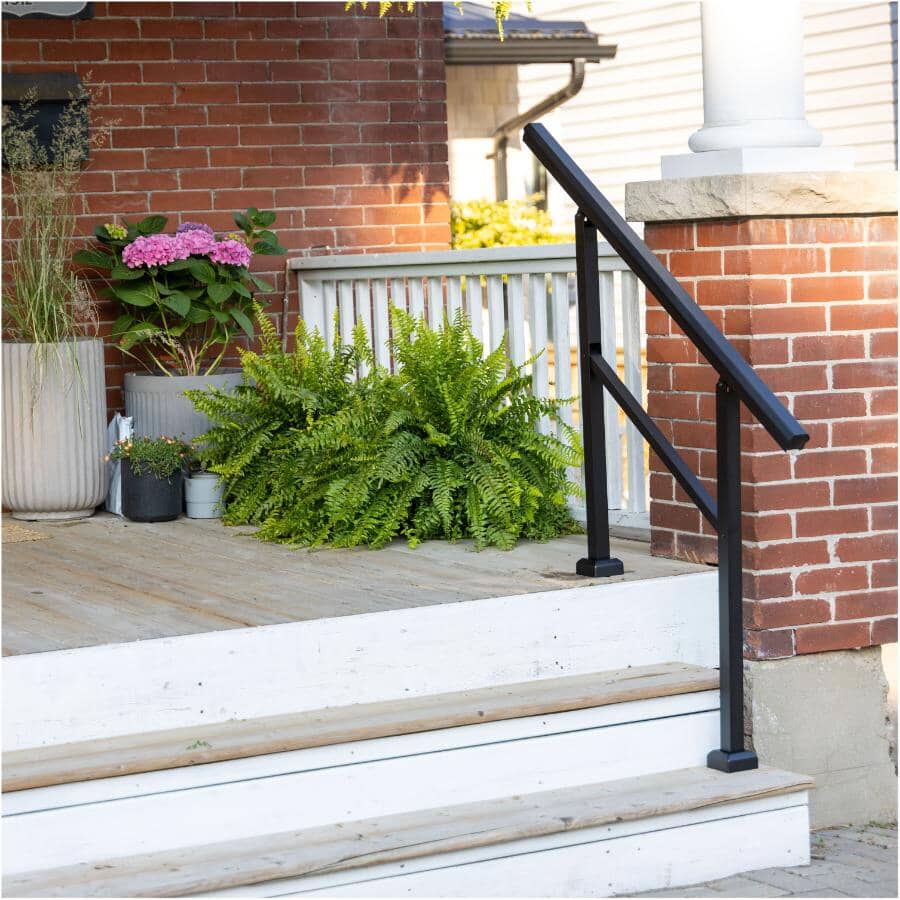 NUVO IRON 2-3 Step Aluminum Stoop Railing Handrail Kit | Home Hardware