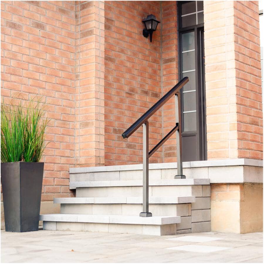 NUVO IRON 2-3 Step Aluminum Stoop Railing Handrail Kit | Home Hardware