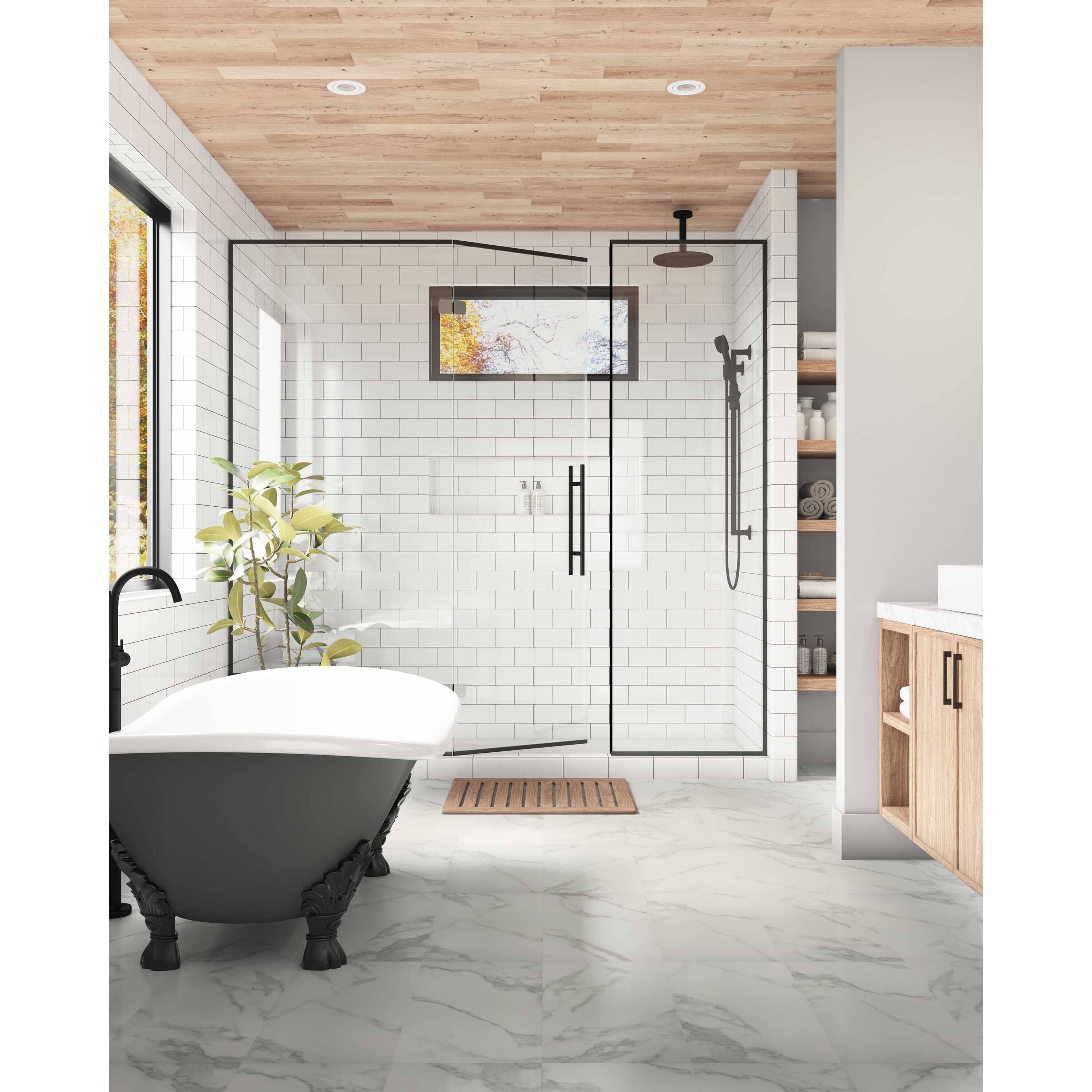 TAIGA BUILDING PRODUCTS Curate Collection 12" x 24" SPC Tile Flooring ...