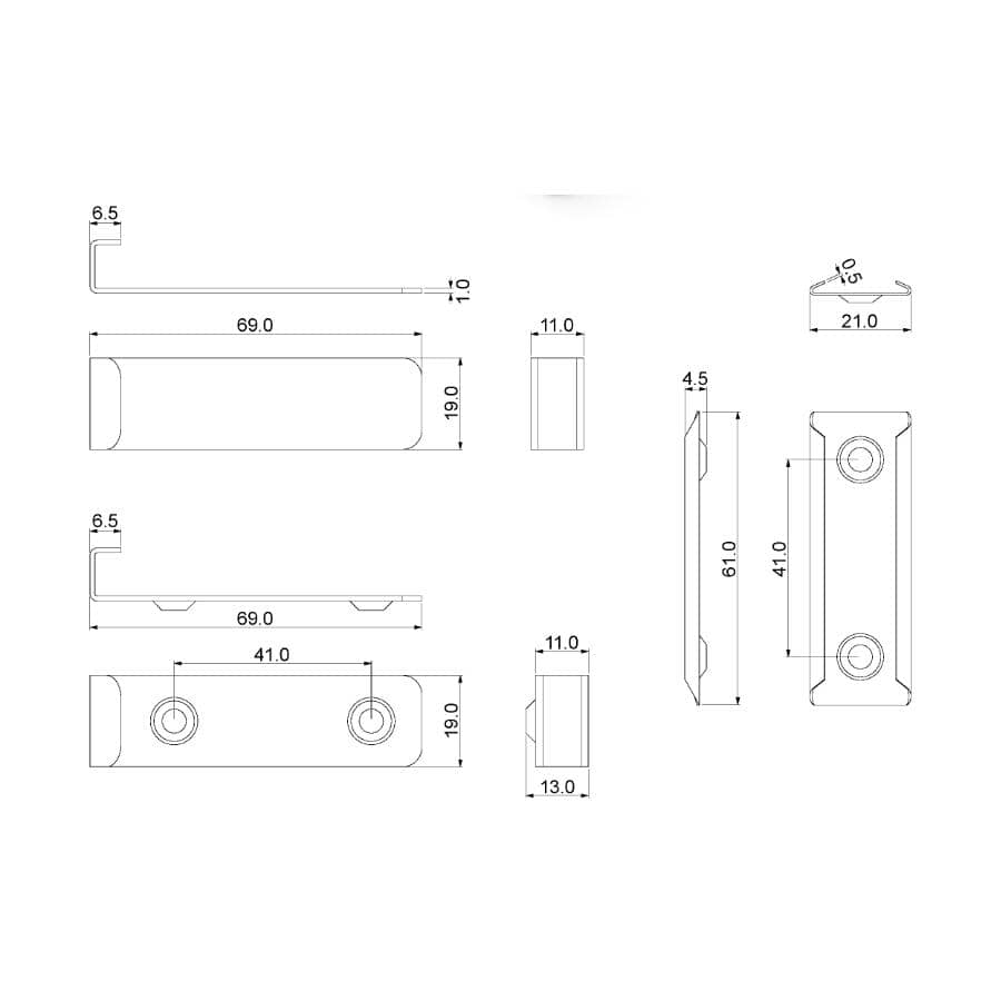 Home Pak 4 Pack Metal Heavy Duty Hidden Mirror Clips | Home Hardware