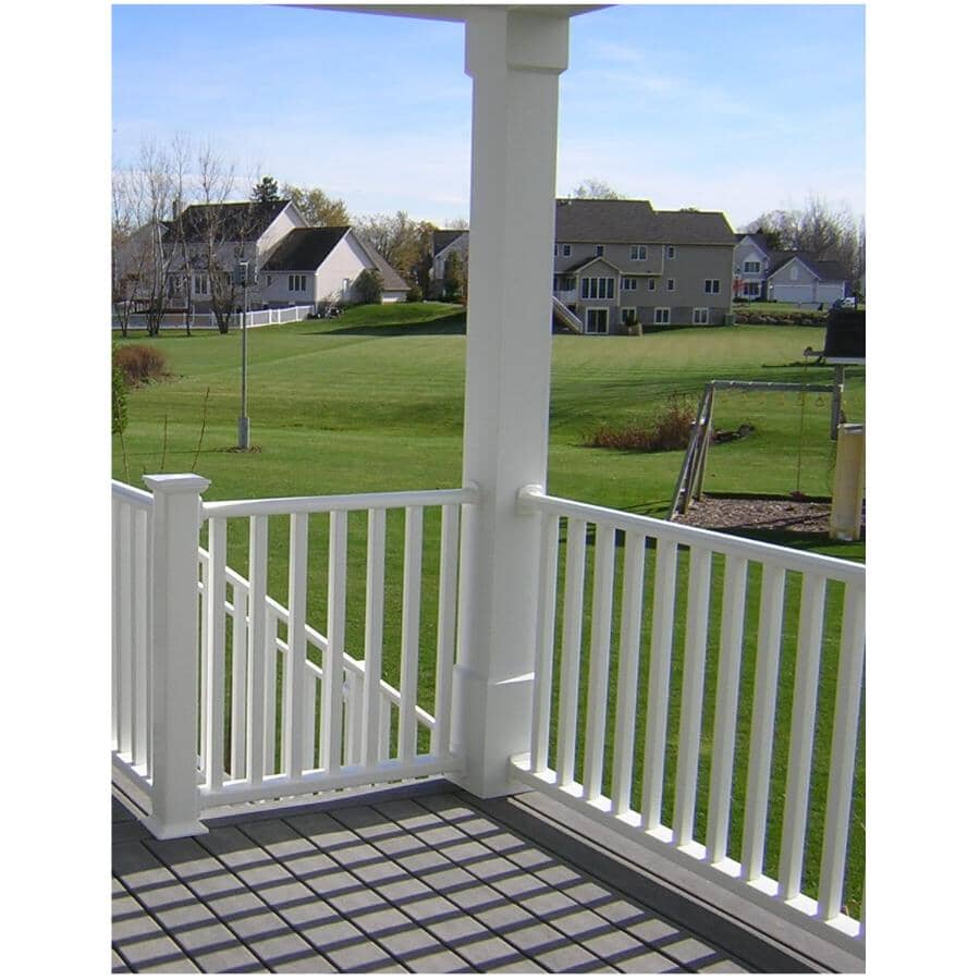EURAMAX CANADA 44" Yardcrafters White Square Vinyl Post | Home Hardware