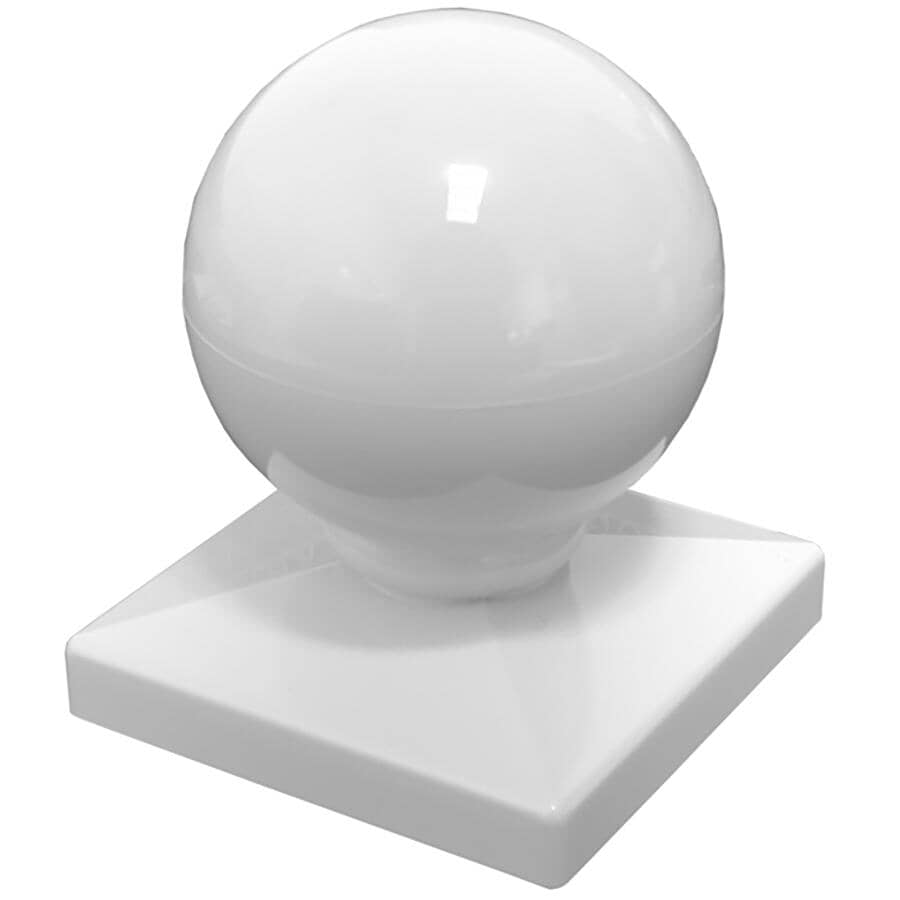 EURAMAX CANADA 4" x 4" Yardcrafters White Vinyl Ball Post Cap | Home ...
