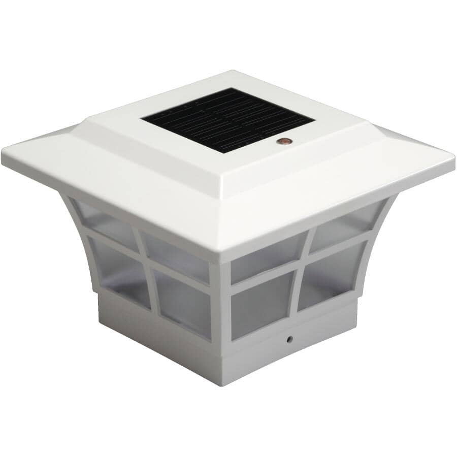 Classy Caps 4"x4" Solar Prestige White Post Cap | Home Hardware