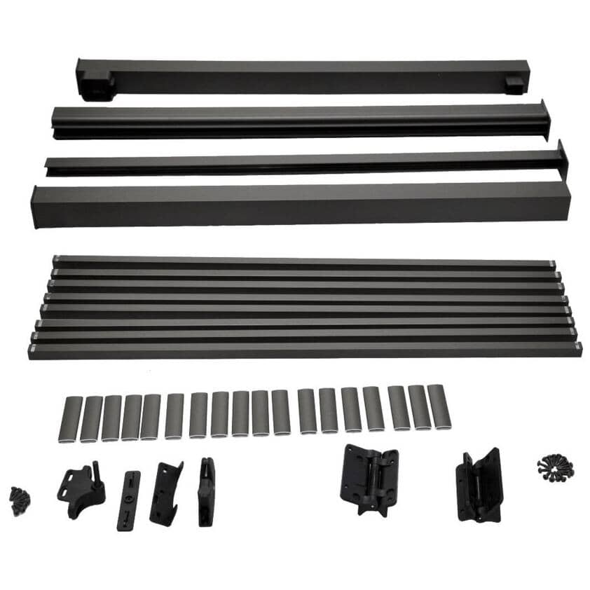 REGAL IDEAS 4' Bronze Aluminum Straight Gate Picket Railing Package ...