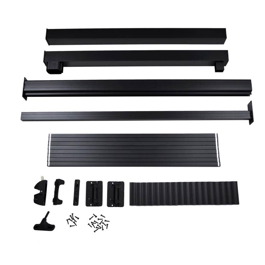 REGAL IDEAS 4' Textured Black Narrow Gate Picket Aluminum Railing ...