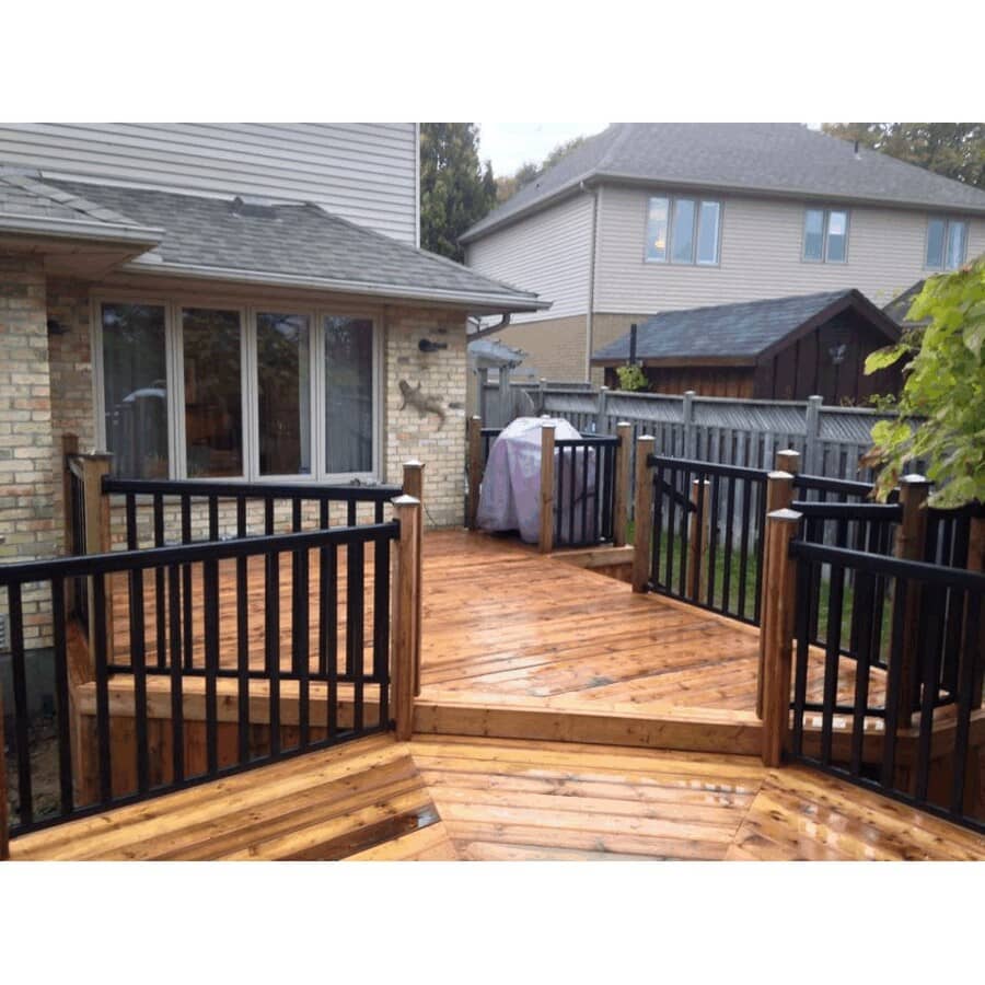 REGAL IDEAS Top & Bottom Black Aluminum Railing Wall Bracket | Home ...