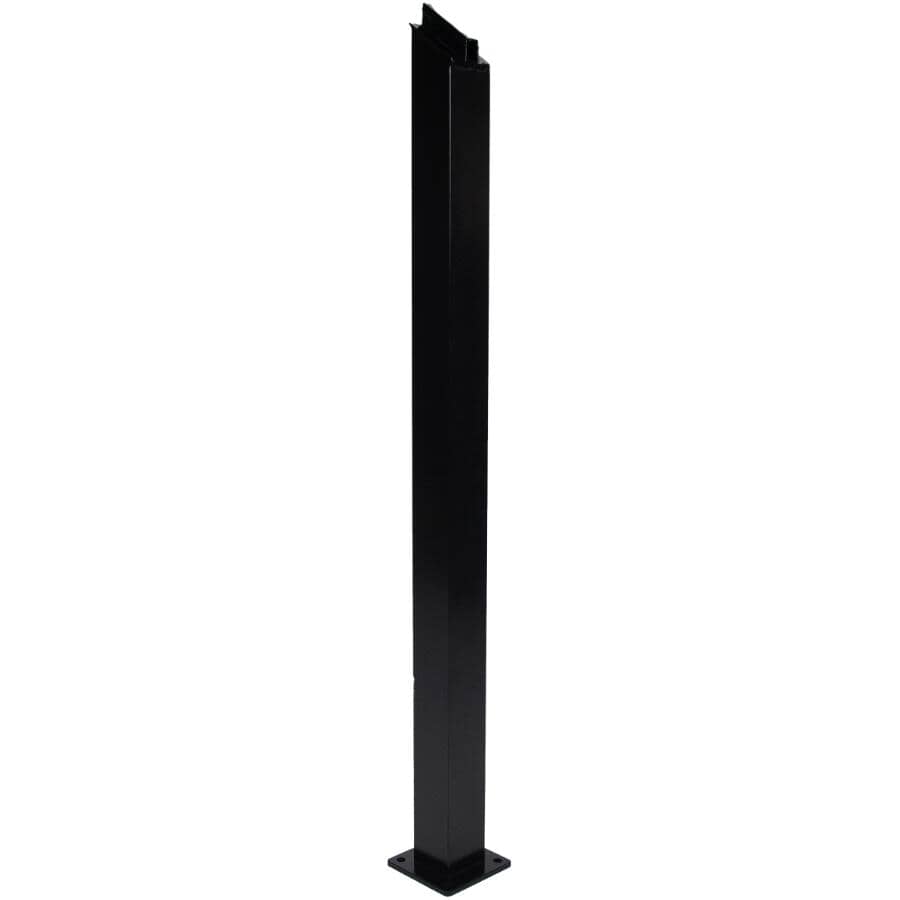 REGAL IDEAS Black Inline Aluminum Railing Stair Post | Home Hardware